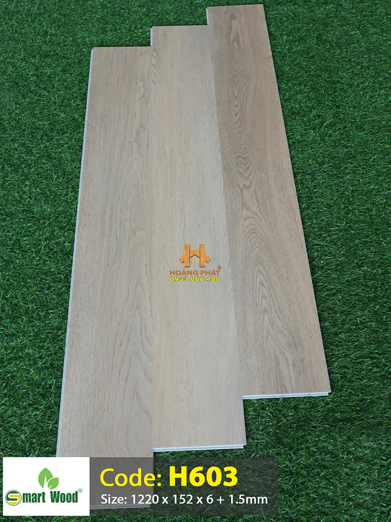 Sàn Nhựa SmartWood Đế Cao Su 6mm H603 - Sàn Gỗ Hoàng Phát