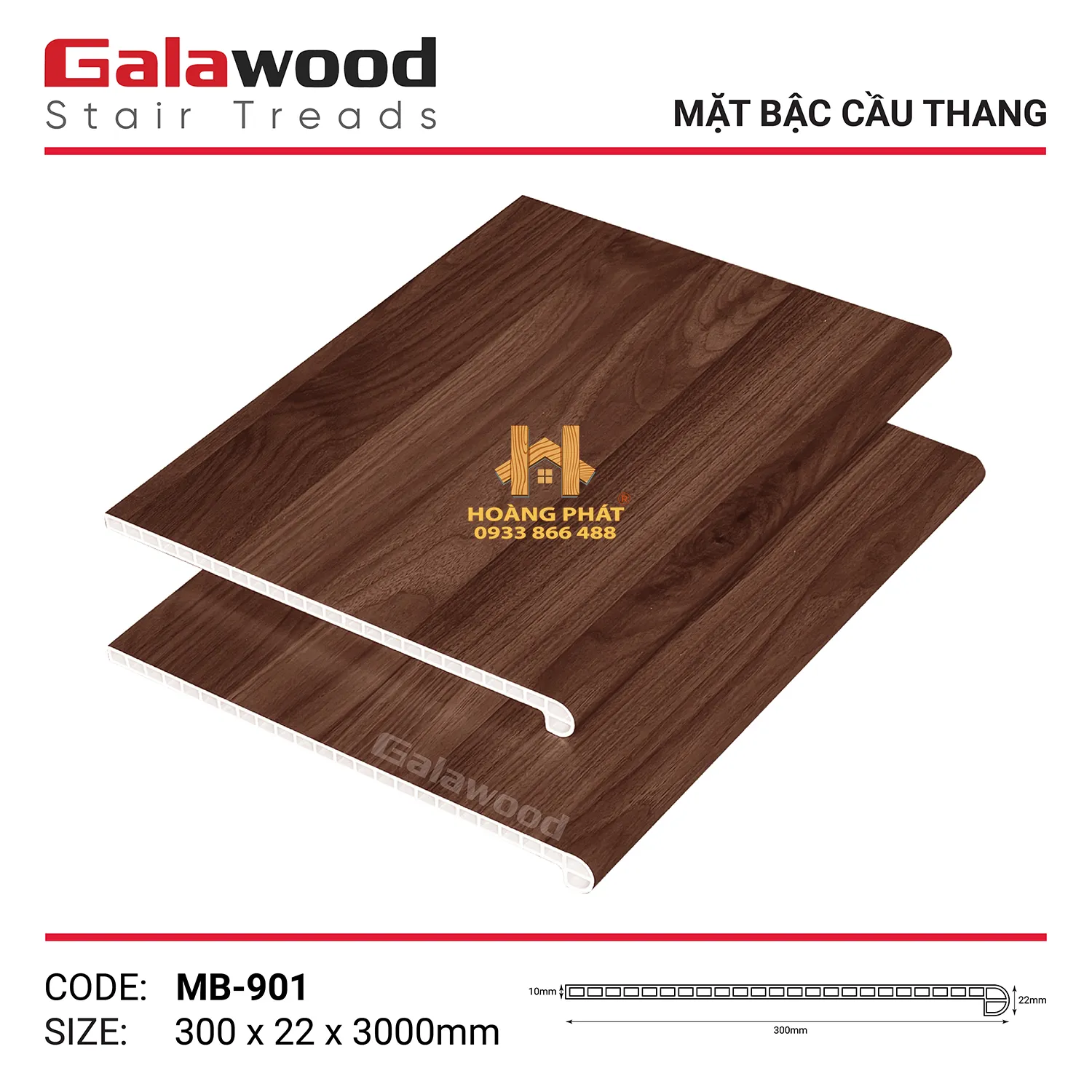 Sàn Nhựa Mặt Bậc Cầu Thang Galawood MB-901 - Sàn Gỗ Hoàng Phát